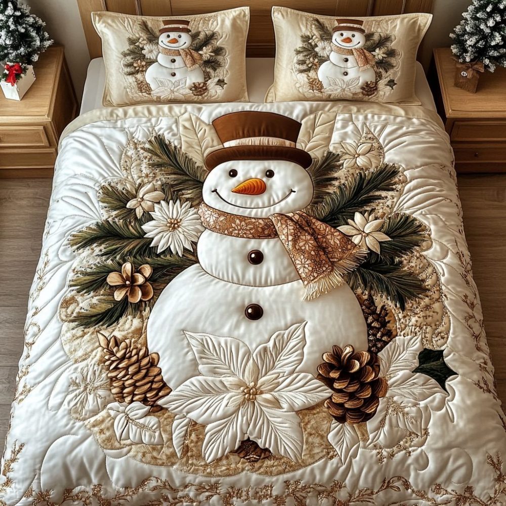 Shimmering Tranquility 3-Piece Quilted Bedding Set – us.popfanprints.com